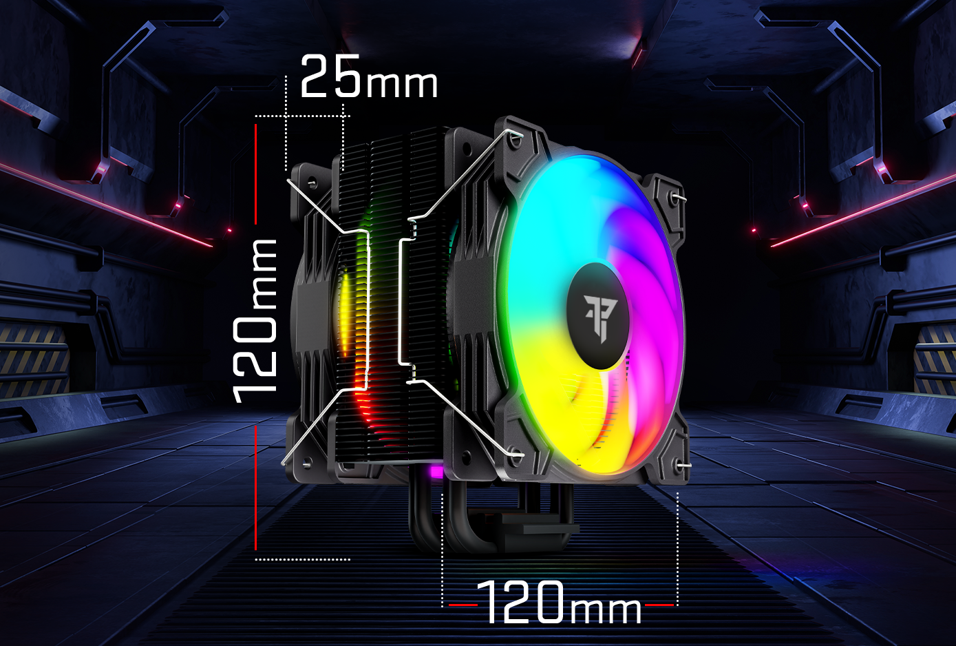 Tempest Cooler 4Pipes Noir Ventilateur CPU RGB 2x120mm Noir ...