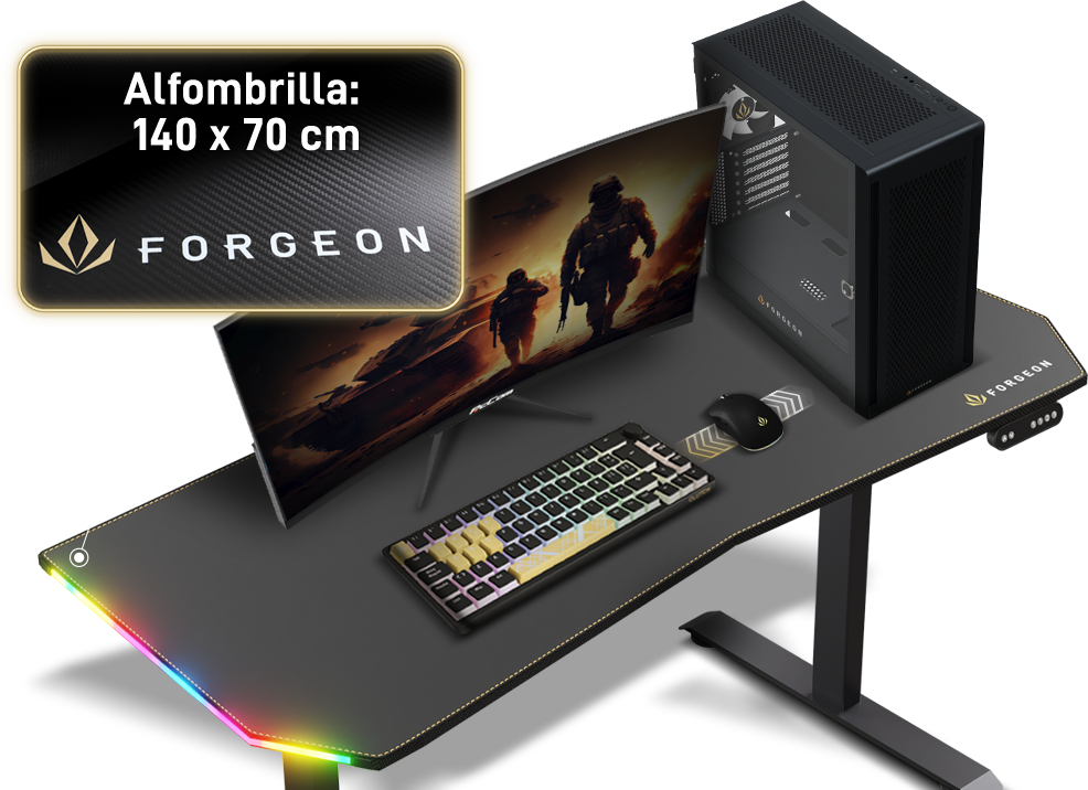 Forgeon Battleground Mesa Gaming Regulable en Altura con Motor 140x70cm ...