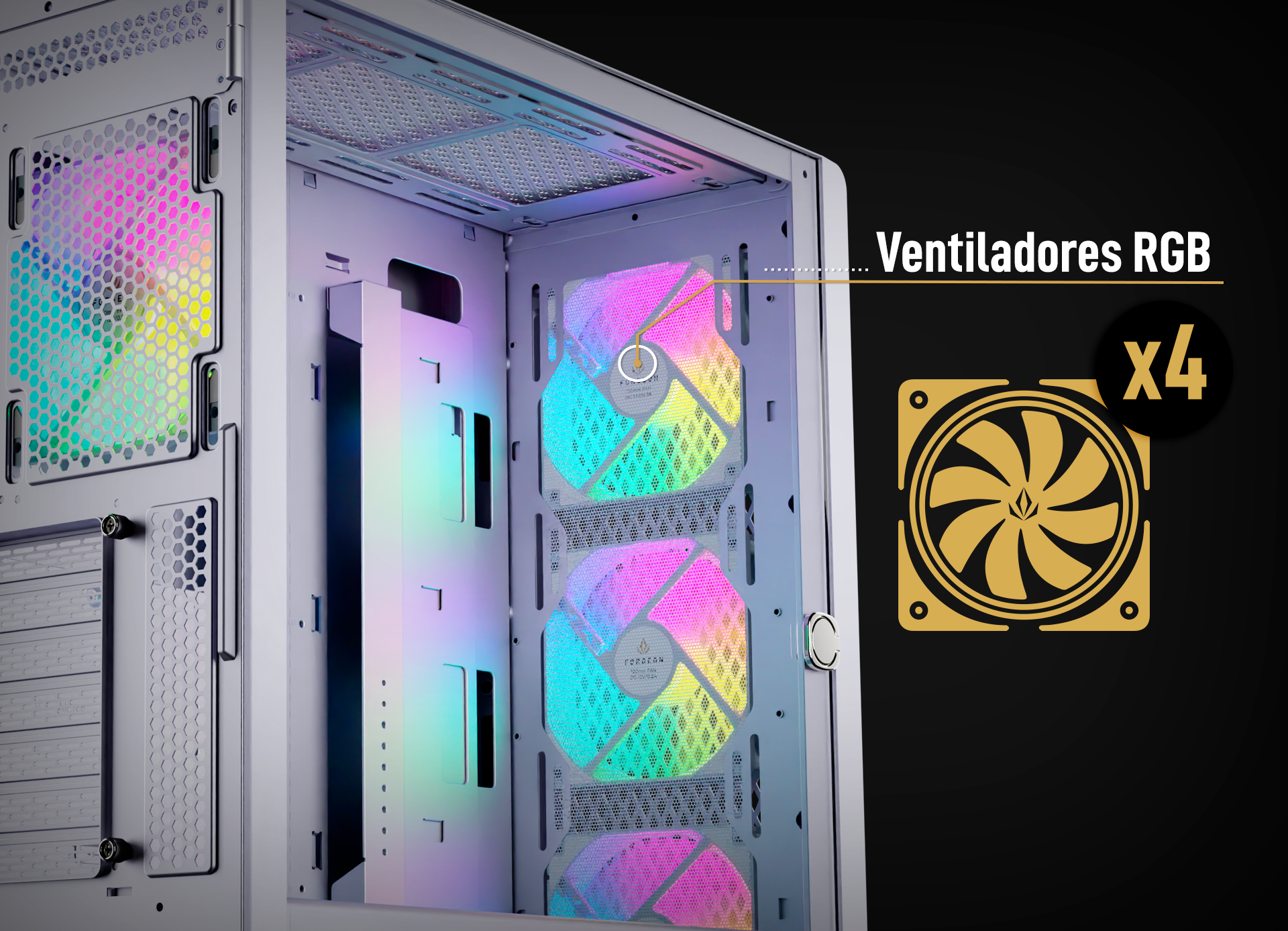Forgeon Khaydarin ARGB Mesh Torre ATX Blanca | PcComponentes.com