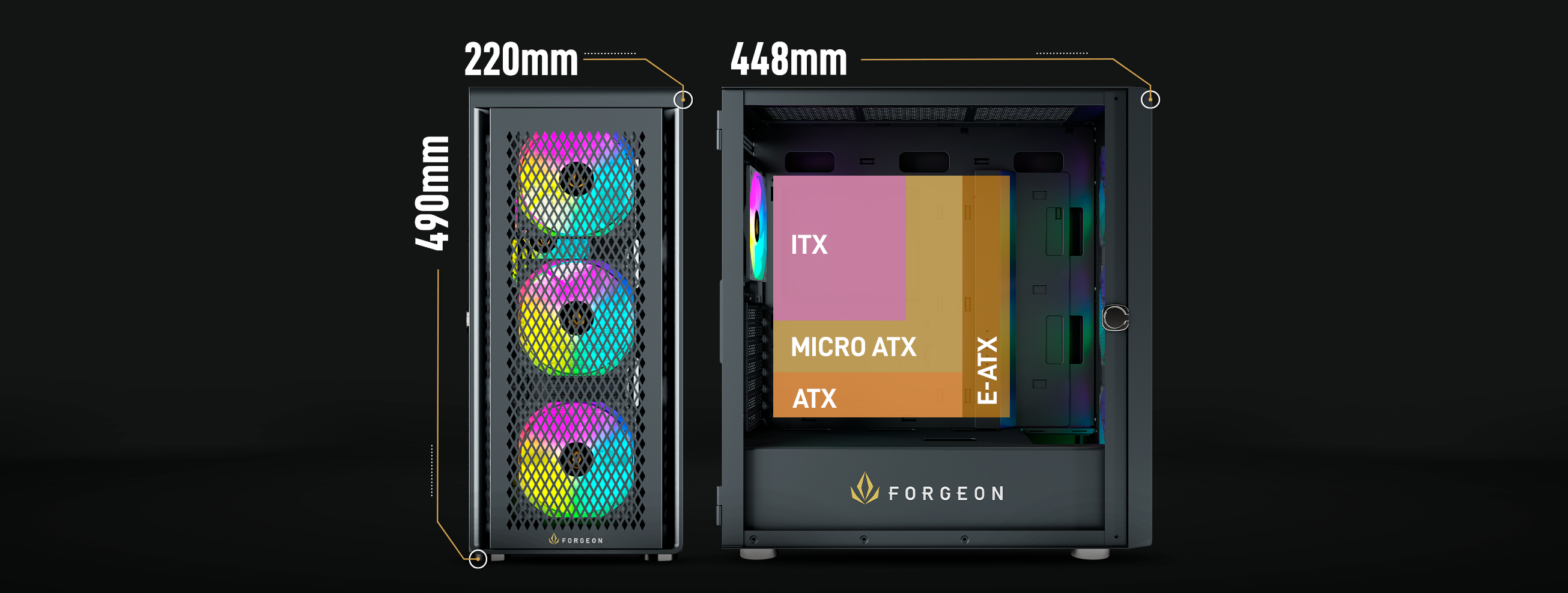 Forgeon Khaydarin ARGB Mesh Tower ATX Noir | PcComponentes.fr
