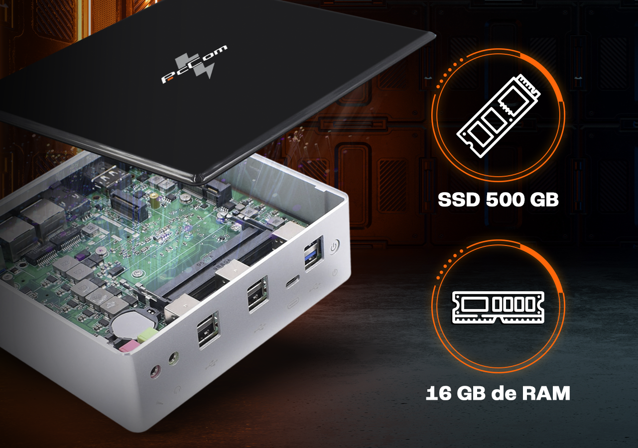 PcCom Neural Mini Intel Core i5-10210U/16GB/500GB SSD + Windows 11 Home ...